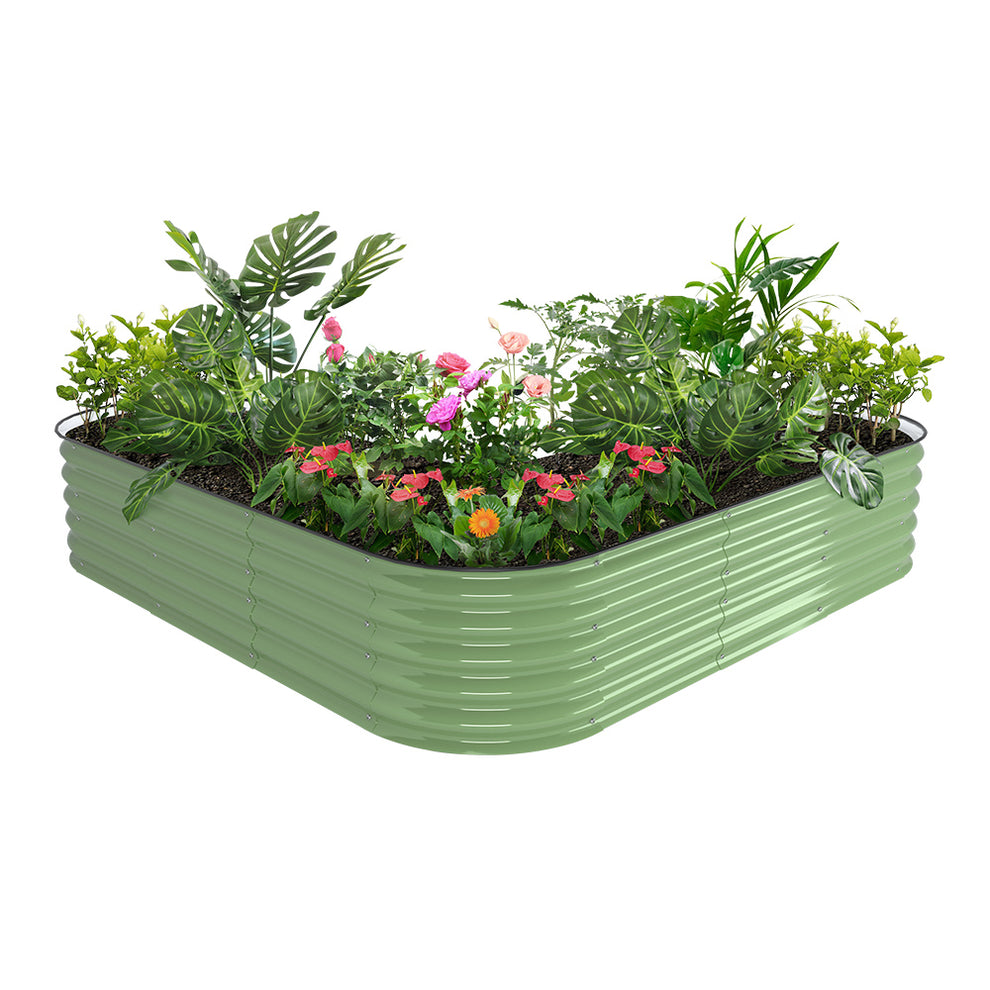 17 in.H L-Shaped Metal Garden Bed – Vegega_UK